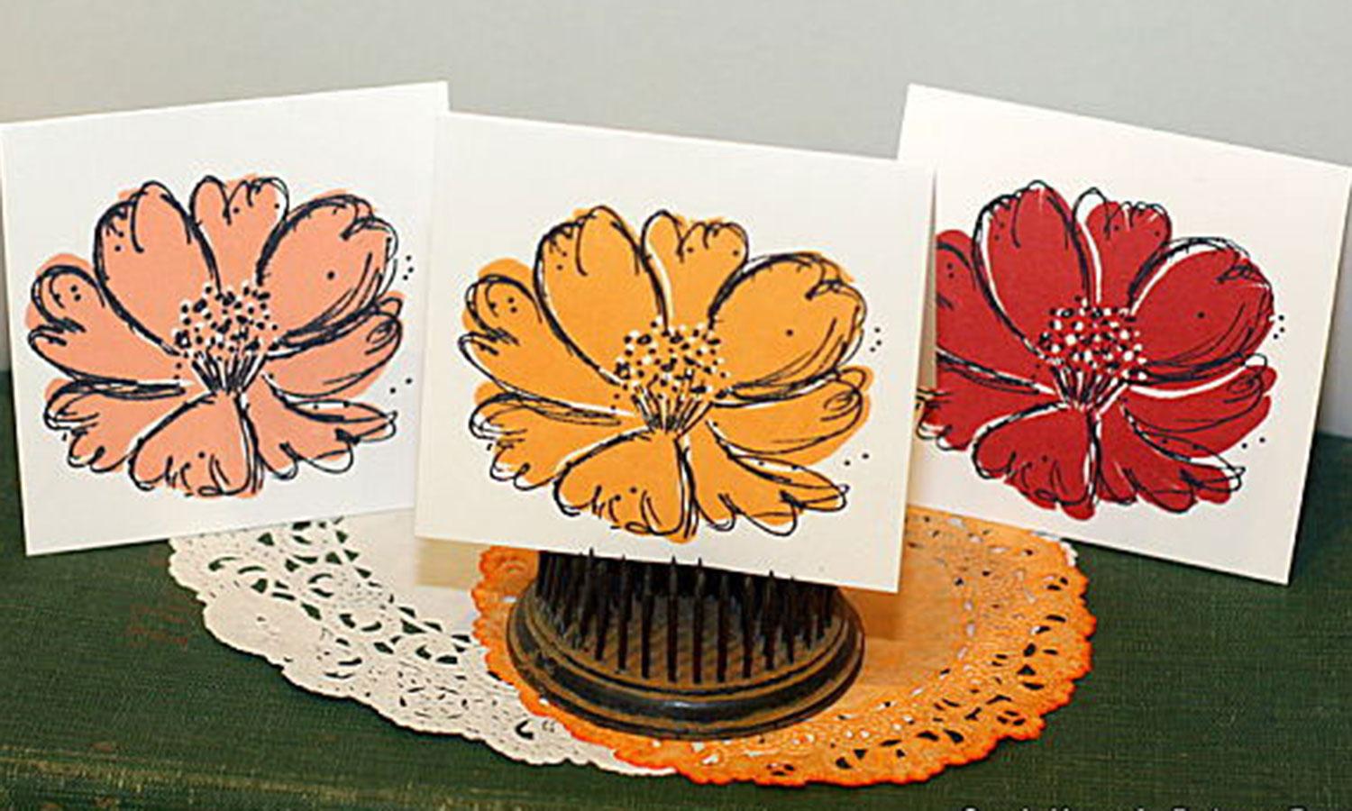 Two Step Stamping with Carved and Fine Flowers
