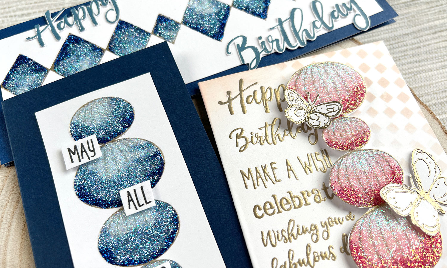 Graduated Glitter Technique With Abstract Stamps