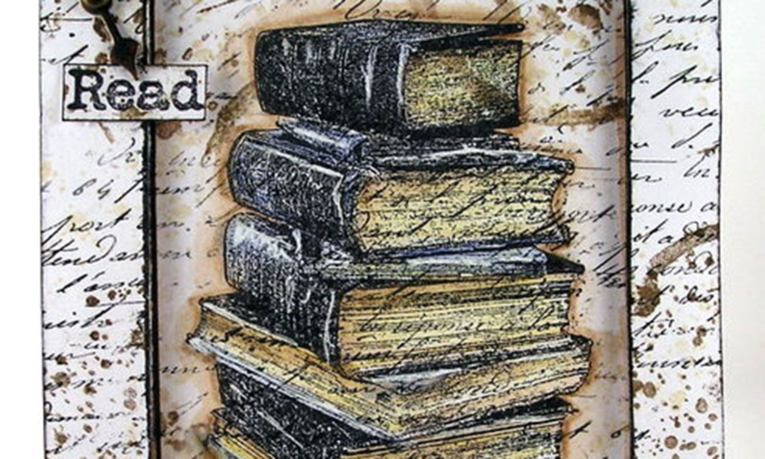 Book Stack Photo Stamp Ideas