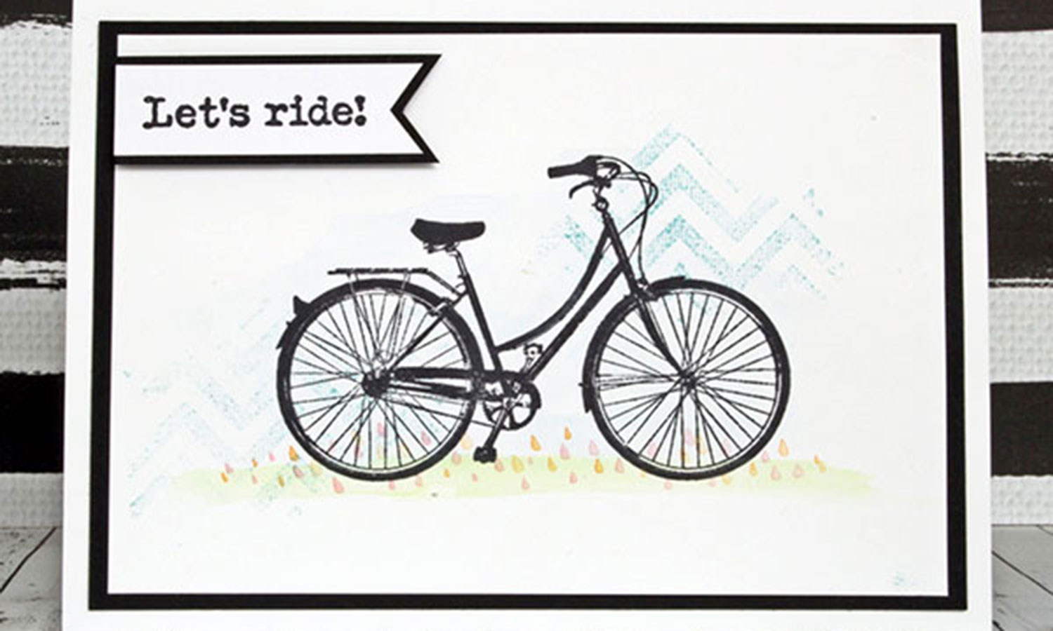 Two Step-through Bicycle Eclectic Stamp Cards