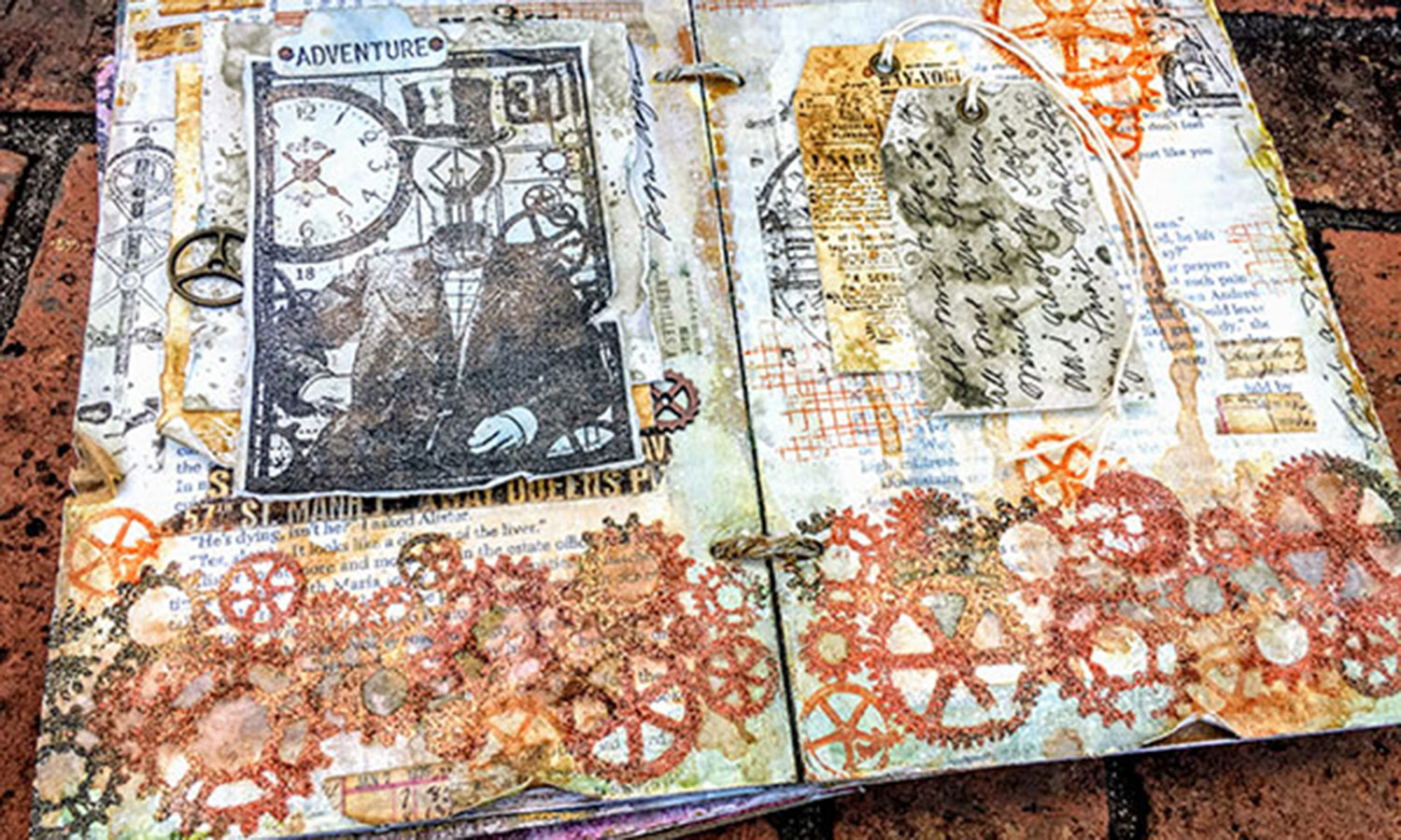 Cogs Border Art Journal Page