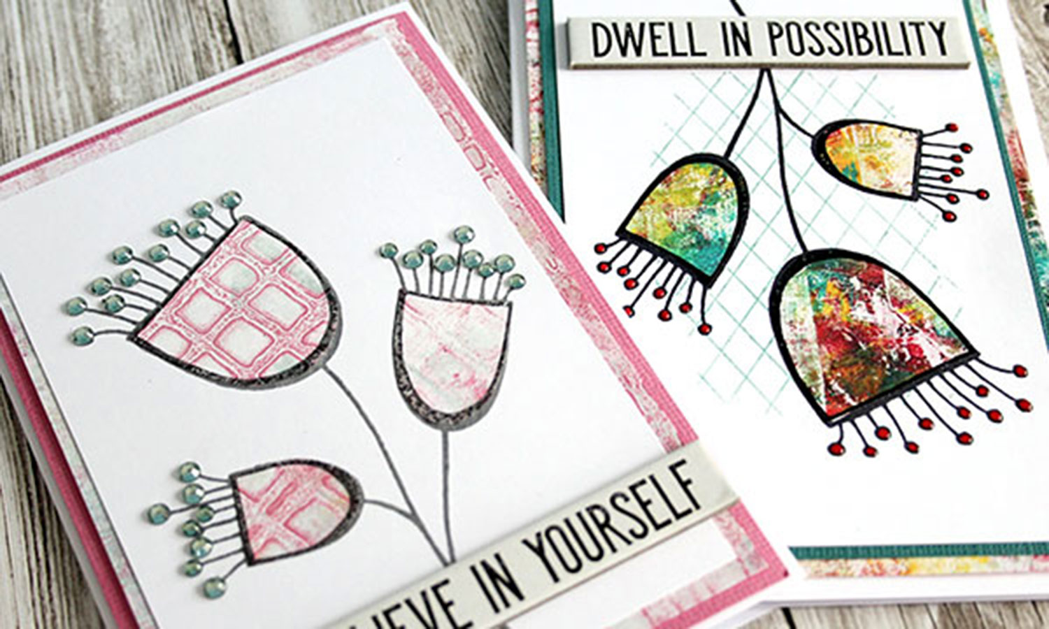 Springtime Sprouts Line Art Cards