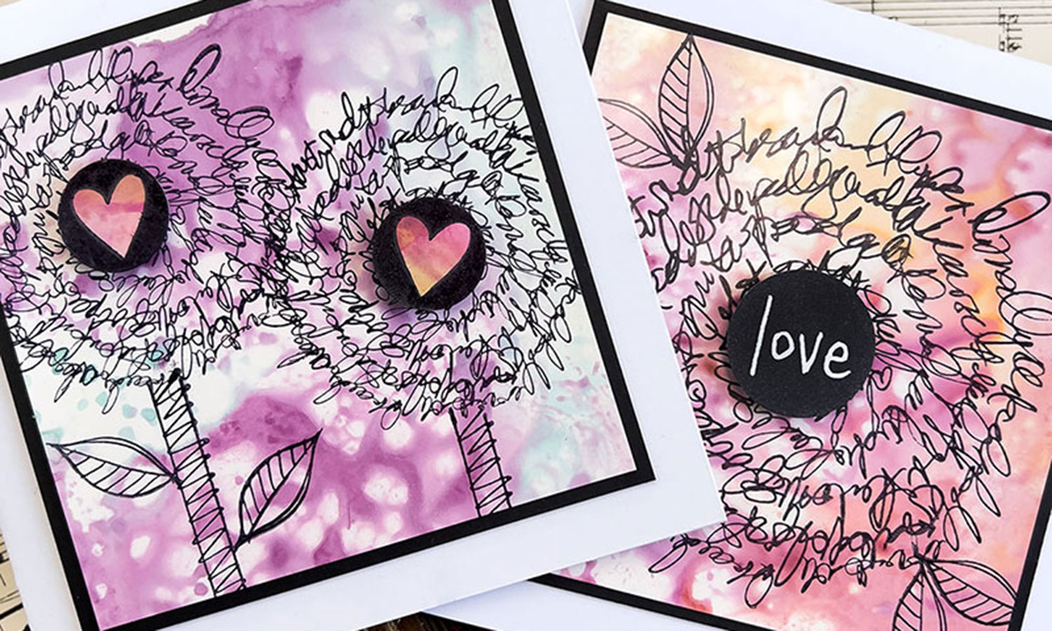 Darkroom Door Scribble Flowers Stamp Set Ideas