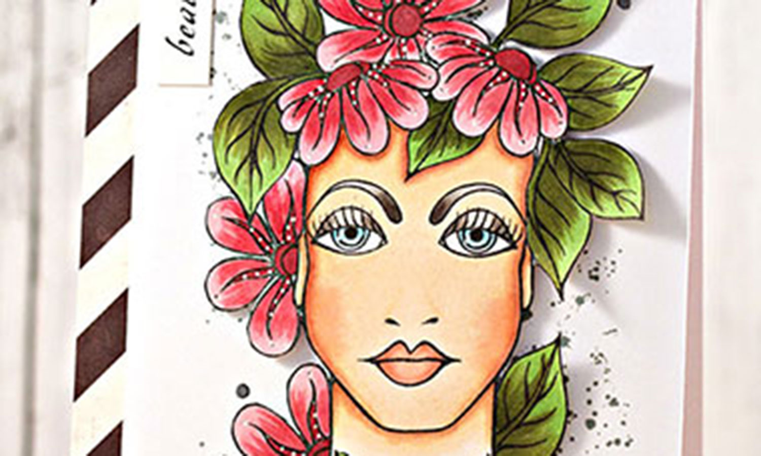 Flower Lady - Line Art Stamp